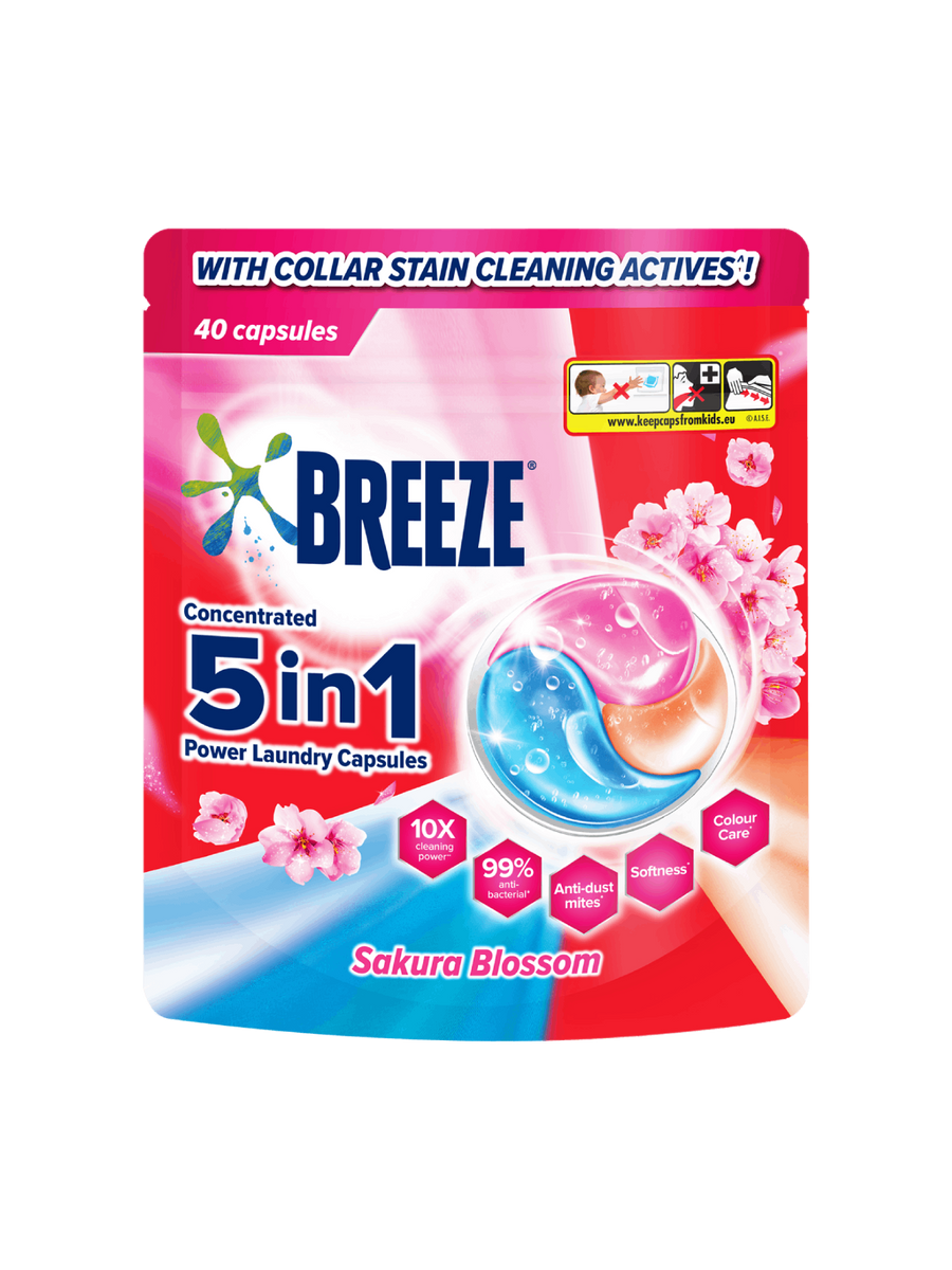 BREEZE 3IN1 LAUNDRY CAPSULE SAKURA BLOSSOM 40S – Village Grocer ...