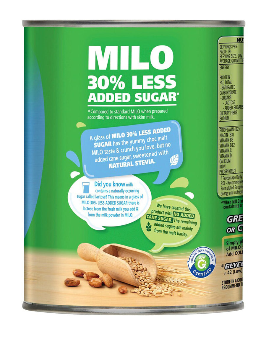 NESTLE MILO 30 LESS ADDED SUGAR 395G – Village Grocer - Sunway Giza Mall